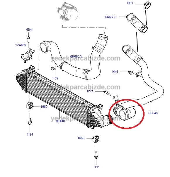 LAND ROVER İNTERCOOLER HORTUM FREELANDER-II 2.2 TD4 / T55127 - T-55127 ...